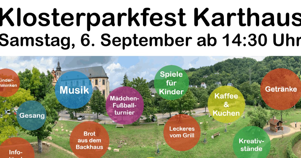 Konz-Karthaus: Klosterparkfest am 6. September 2025 | Stadt ...